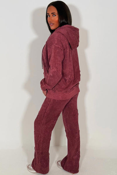 Women's Zip Hoodie And Joggers Tracksuit Cross Patch Loungewear ...