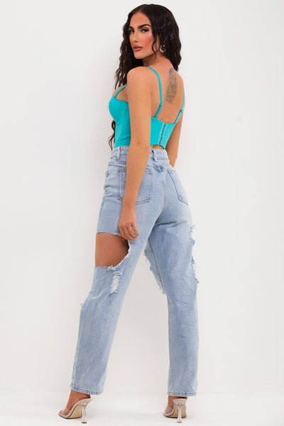 Corset Top Structured Turquoise – Styledup.co.uk