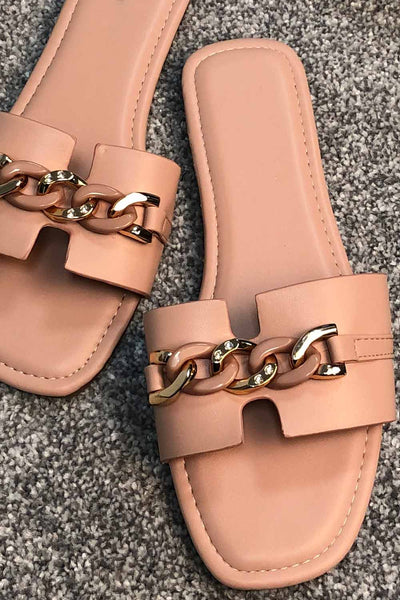 Womens Sandals With Chunky Chain Pink – Styledup.co.uk